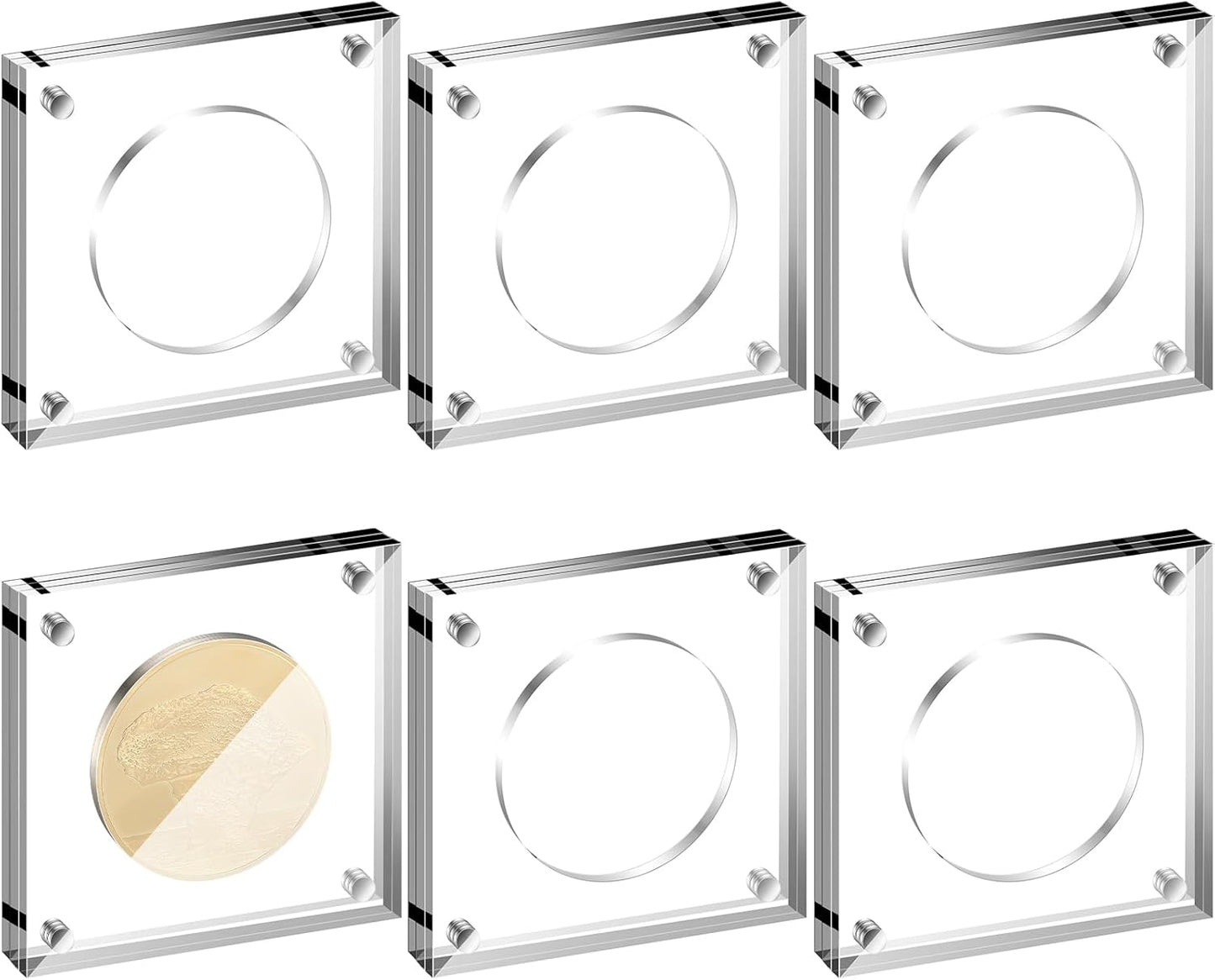 Challenge Coin Display Holder Stands Case Square Shape Acrylic Capsule ...